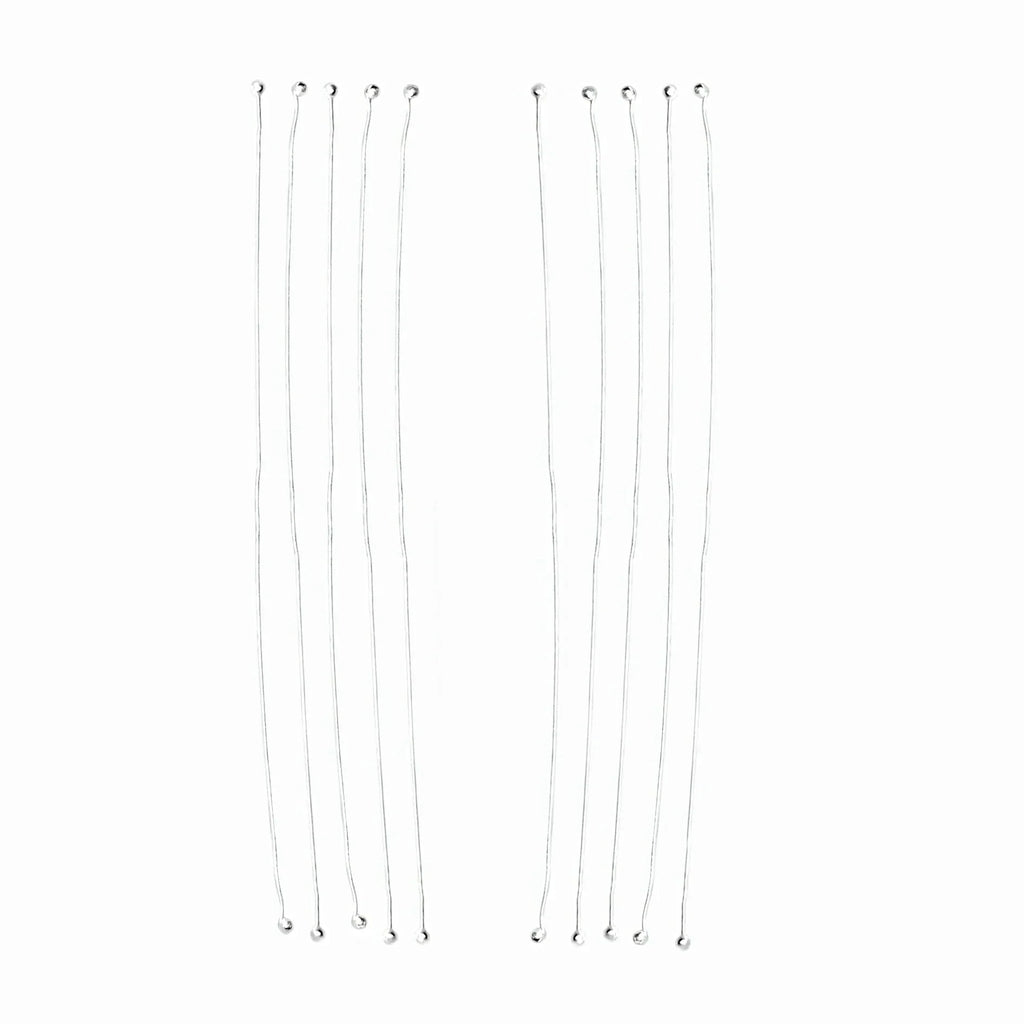 Buy Sterling Silver 60 mm Feather-Weight Ball Head Pins | The Jewellery ...