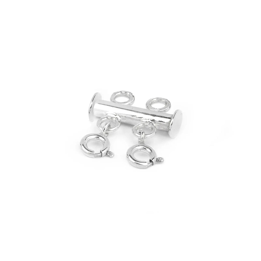 Buy Sterling Silver 2-Row Bolt-Ring Slider Clasp Secure Layering | The ...